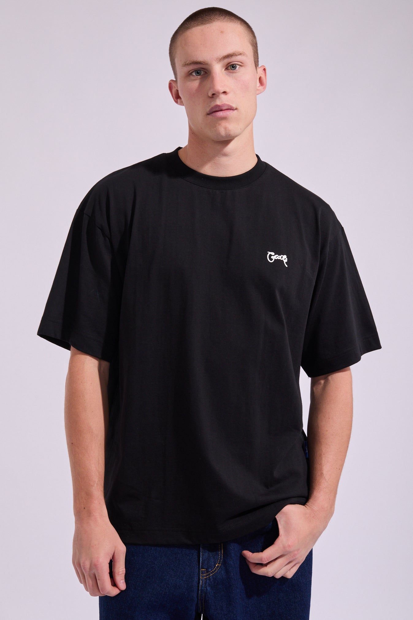 Basic Script Box Fit T Shirt | North Beach