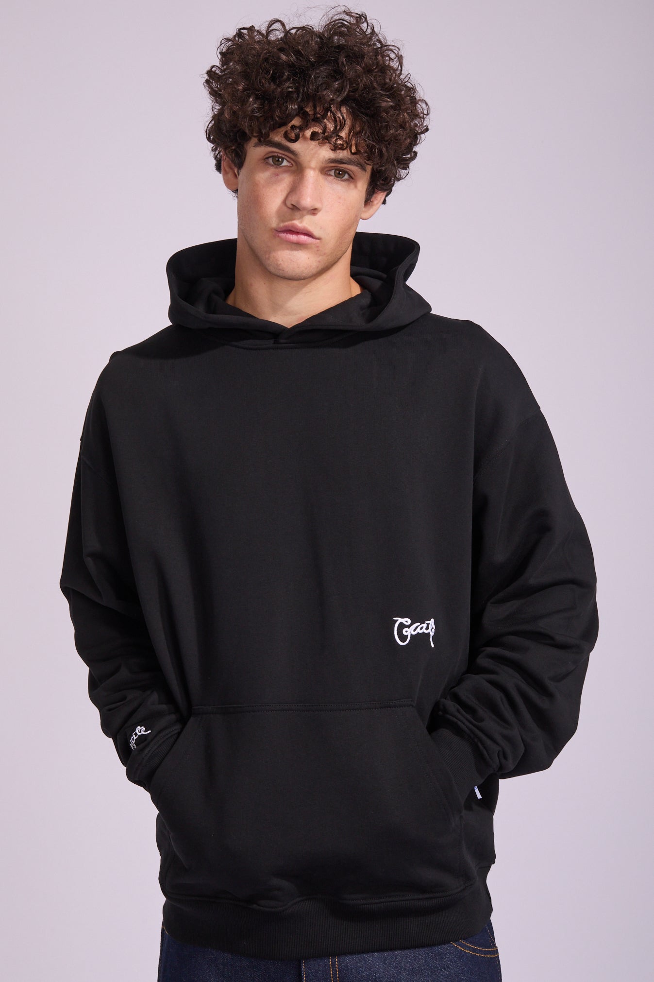 Stamp Script Box Fit Hoodie | North Beach