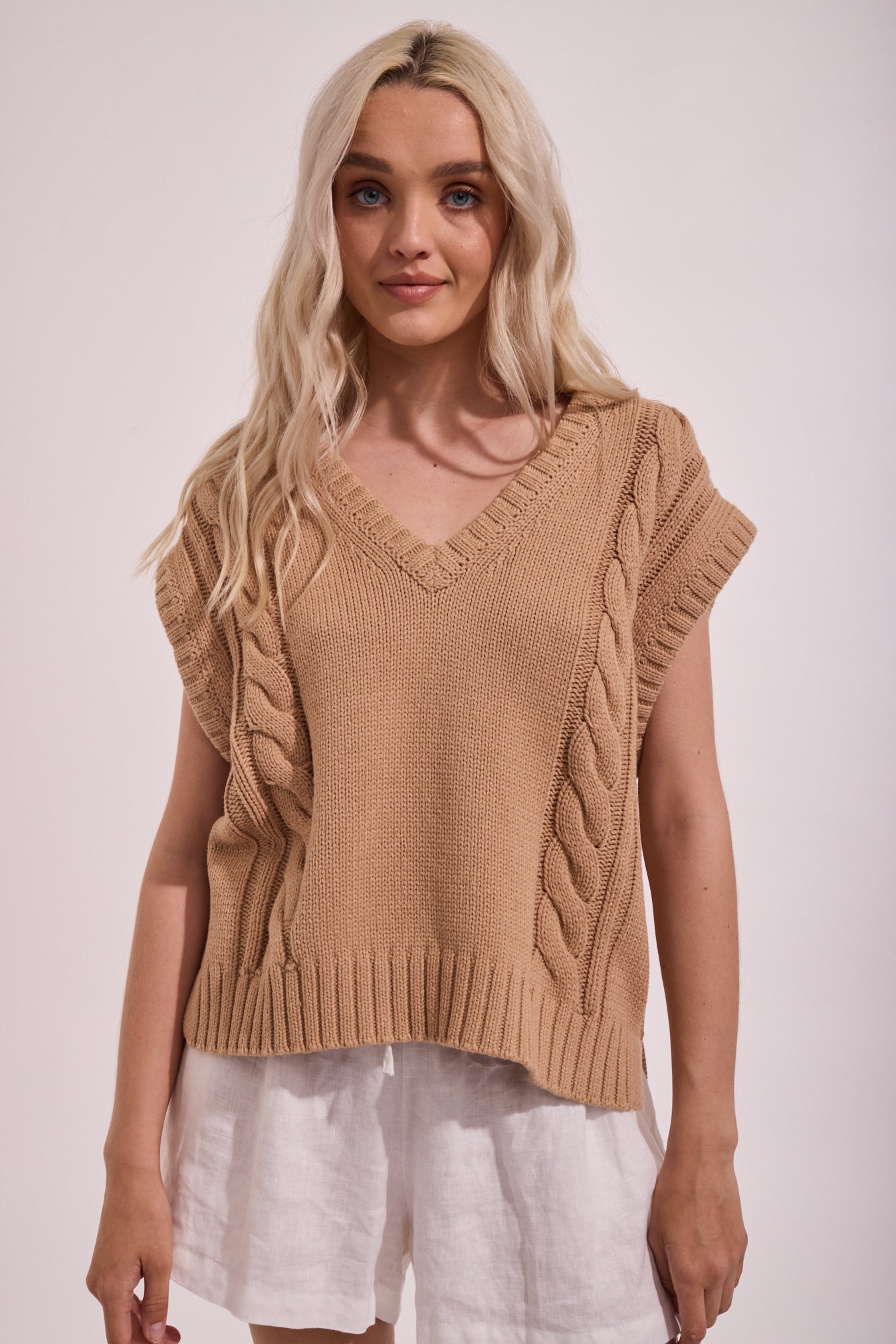 Finley Cable Knit Vest | North Beach