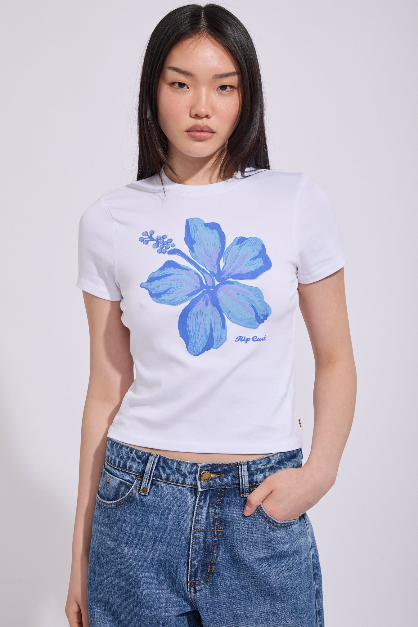 Hibiscus Fitted Baby Tee | North Beach