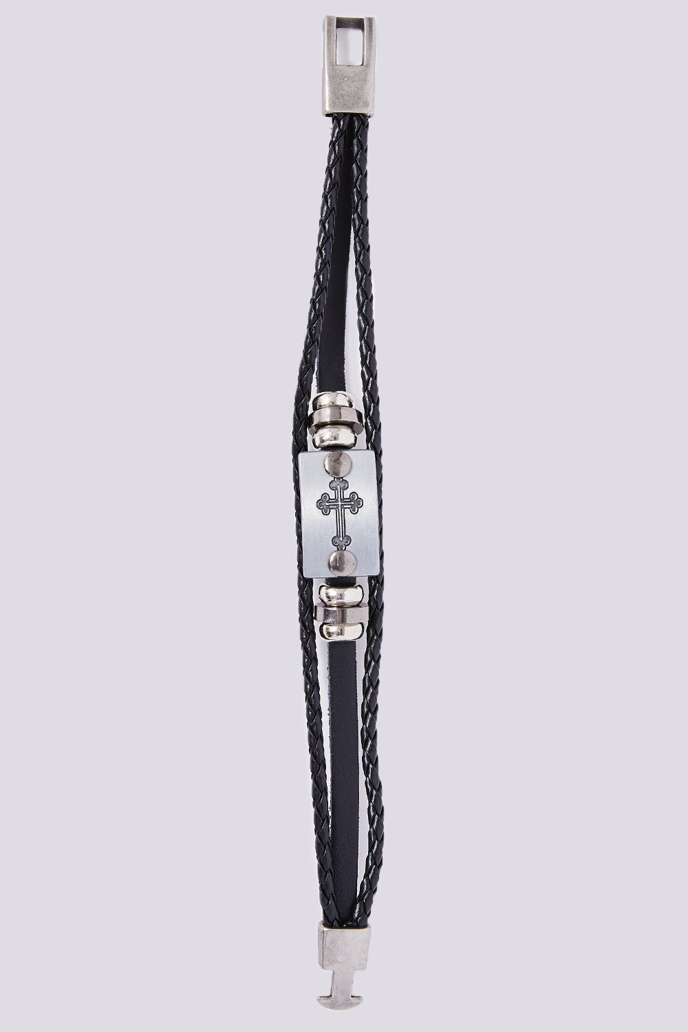 Cross Leather Metal Bracelet | North Beach