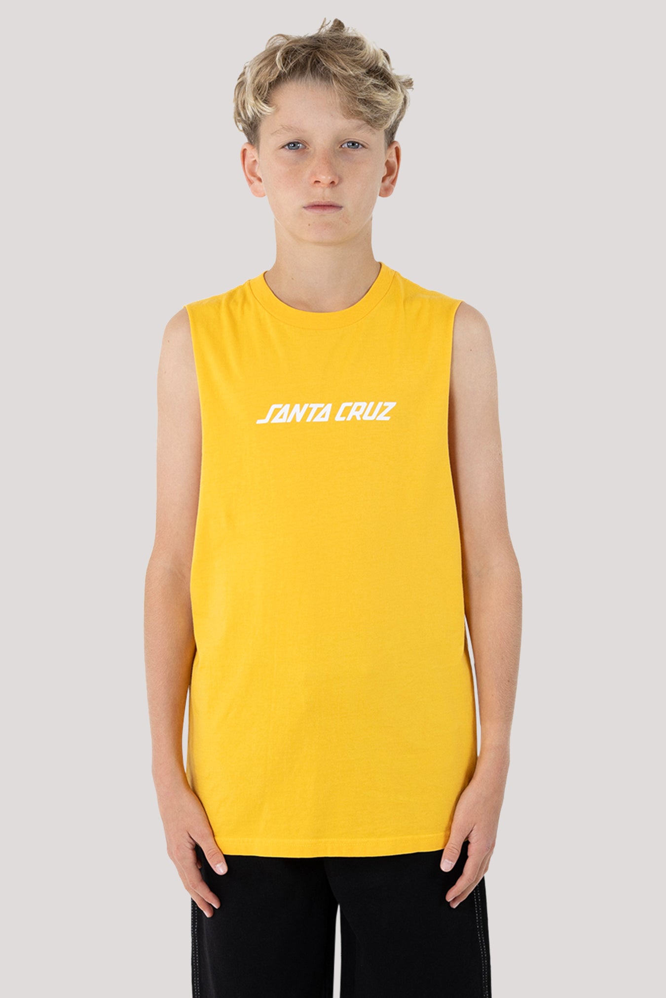 Youth Solid Strip Screaming Foam Muscle Tank | North Beach