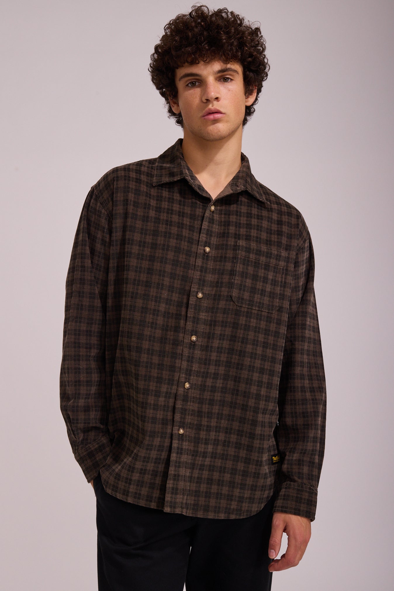 Thrills Union Cord Check Long Sleeve Shirt | North Beach